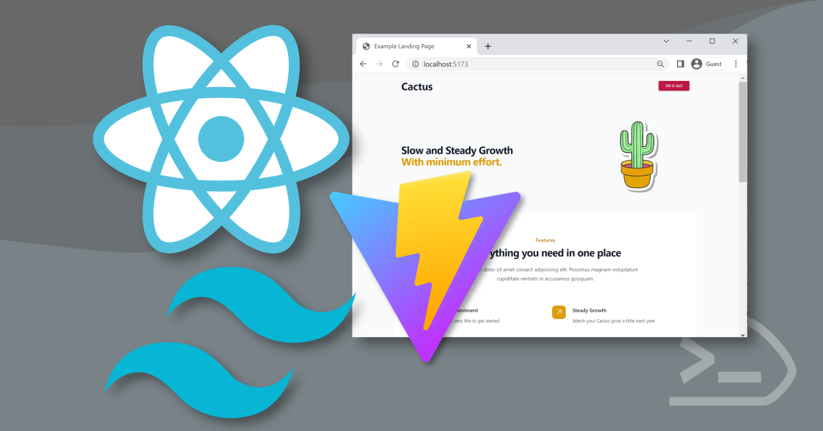 Simple marketing website with tailwind CSS and React